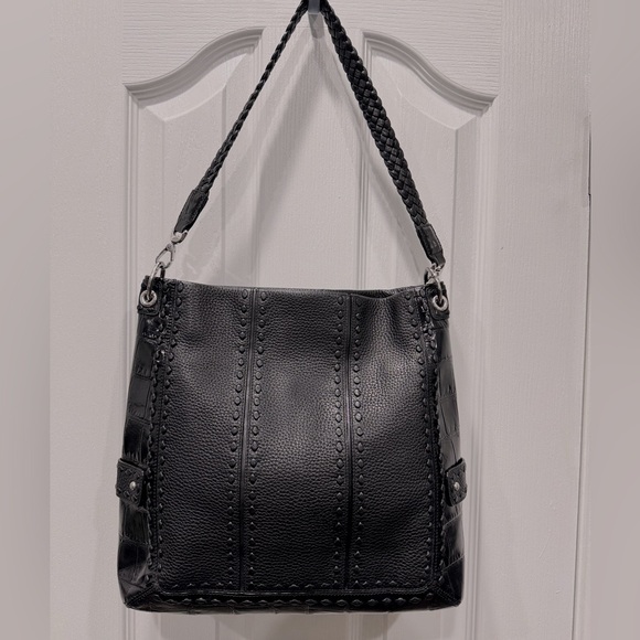 Brighton | Bags | Brighton Collection Black Leather Whip Stitch Hobo ...